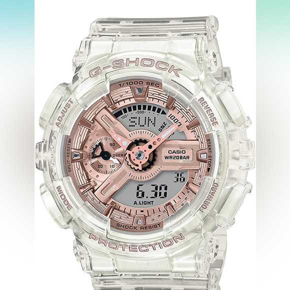 Accessories | Gshock Watch Clear And Rose Gold Face Watch | Poshmark